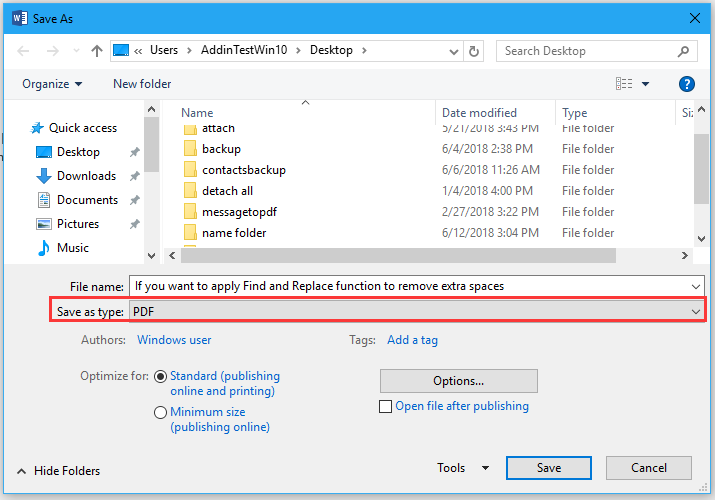 How to save or convert Word document to PDF file?