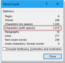 How to count including spaces/footnotes/textboxes or not in Word document?