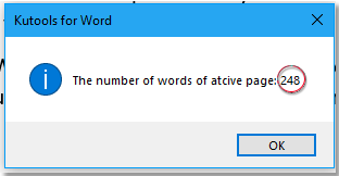 How to count number of words per page in Word document?