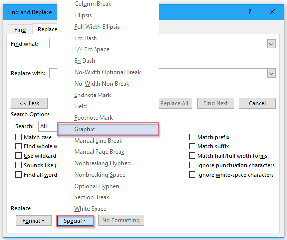 How to delete all images from a Word document?