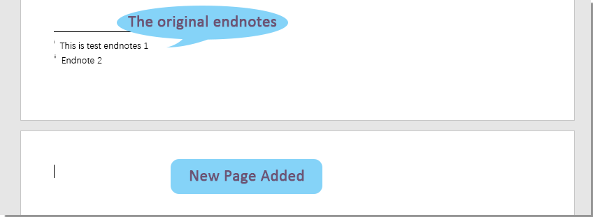 How To Add New Page Or Text After Endnotes In A Word Document 