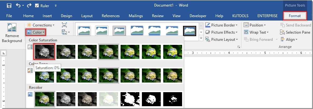 How To Convert Image To Black And White In A Word Document 