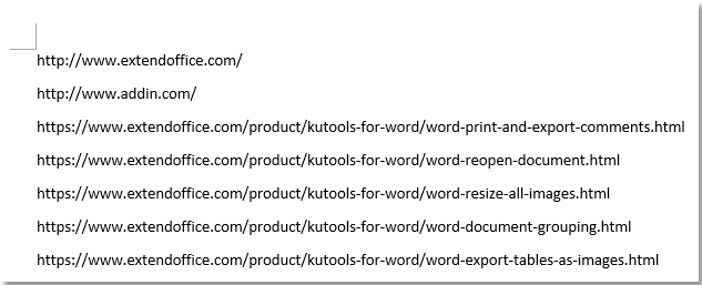How to select and copy all hyperlinks from a Word document?