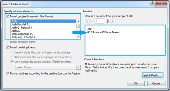 How to create and print envelopes from the mailing list in Word?