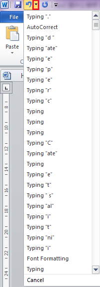 How to easily undo all changes in Word document?