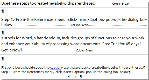How to remove all column breaks in Word?