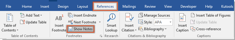 How to remove the footnote/endnote separator line in Word document?