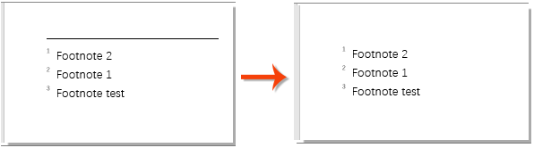 How to remove the footnote/endnote separator line in Word document?