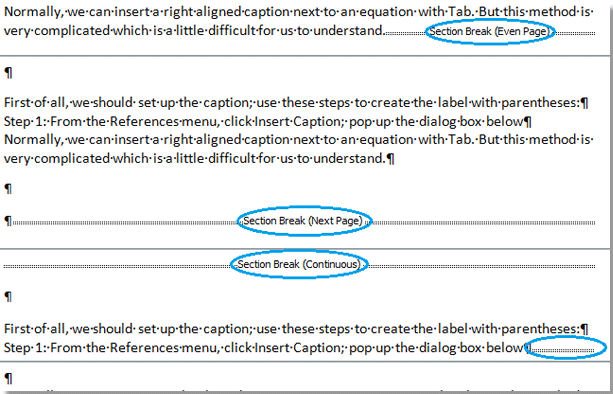 Remove A Section Break