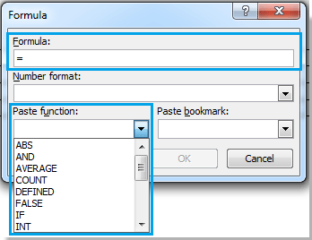 How to insert formula to sum a column or row of table in Word?