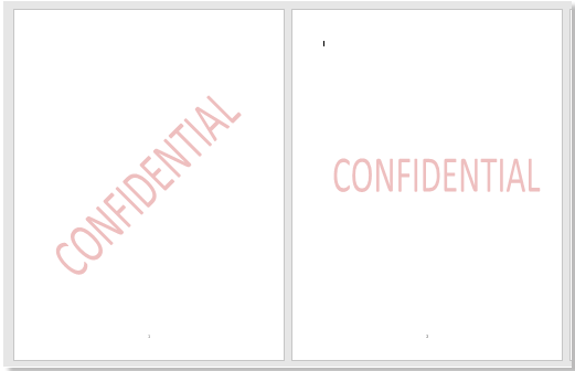 How to place watermarks in a vertical position in Word document?