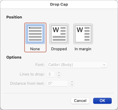 Create a drop cap in Word and Google Docs – Step by step tutorial