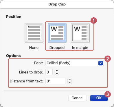 Create a drop cap in Word and Google Docs – Step by step tutorial