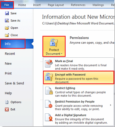 How to encrypt documents in Word?