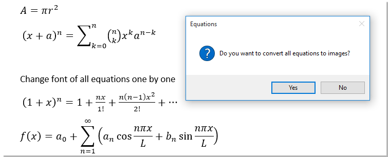 How to Covert Equation to Image in Word?