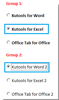 How to group radio buttons in Microsoft Word document?