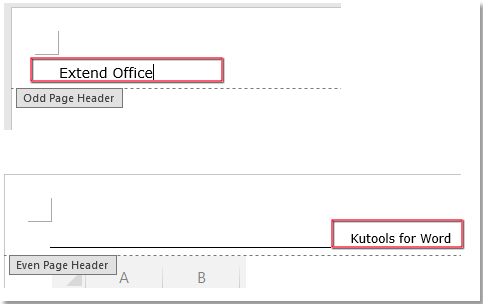 How to insert different headers in even and odd pages in Word?
