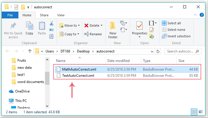 How to export and import Autocorrect entries easily in Word?