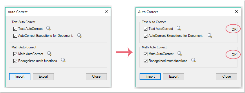 How to export and import Autocorrect entries easily in Word?