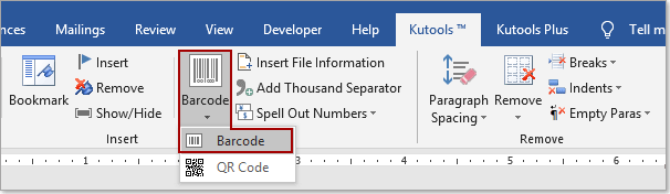 How to insert a barcode easily in Word?