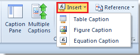 Quickly insert and center the captions for centered inline tables and figures in Word
