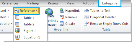 How to insert cross reference to caption in Word