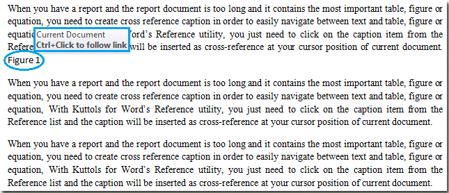 How to insert cross reference to caption in Word