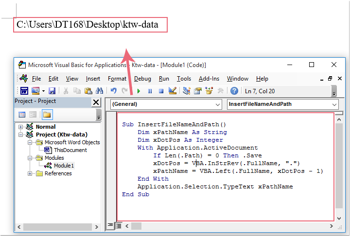 How To Insert File Path And Filename Without Extension In Word Document 