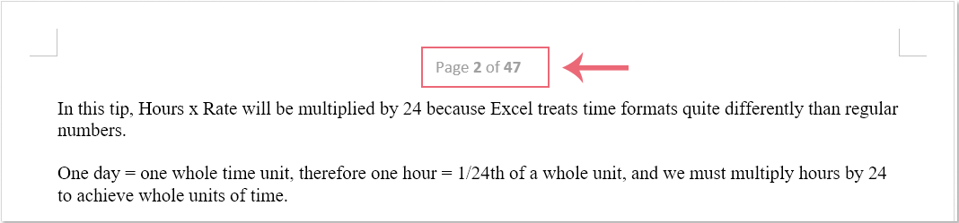 How to insert page x of y formatting page number in Word document?