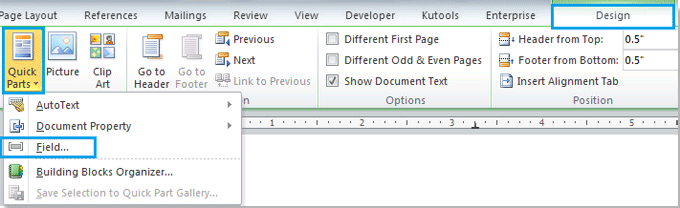 How To Insert File Path And Name Into Documents Footer Or Header In Word 