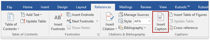 Easily insert right aligned captions next to equations in Word