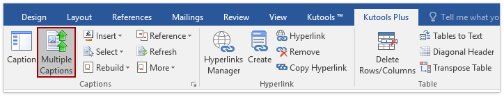 Easily insert right aligned captions next to equations in Word