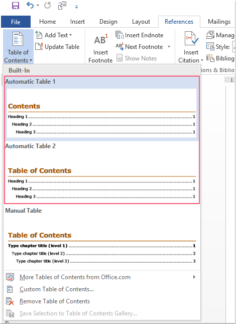 How To Insert Table Of Contents Quickly In A Word Document 