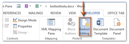 How to lock parts of document in Word?
