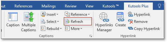 How to update or refresh caption numbers in Word?