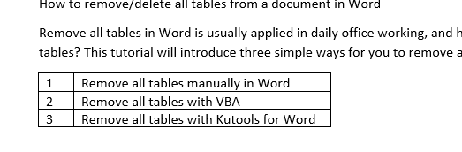 How To Remove delete All Tables From A Document In Word