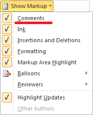 How to remove all comments from document in Word?