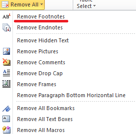 How to remove all footnotes quickly in Word?