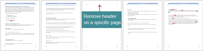 How to remove header or footer from specific page in Word?