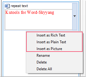 How to insert same text in multiple locations in Word document?
