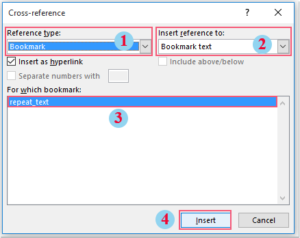 How to insert same text in multiple locations in Word document?