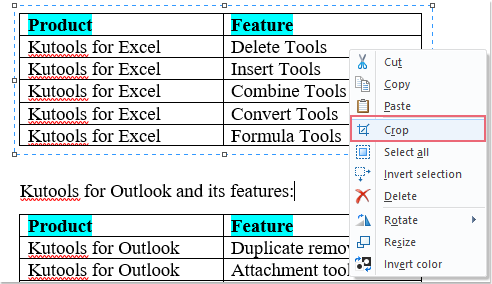 How to export/save/convert tables as images in Word?