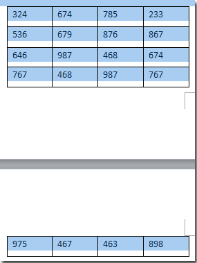 Select all single cell, row, column tables and across page table in Word？
