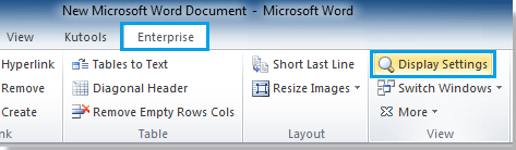 How to quickly show or hide crop marks in Word?