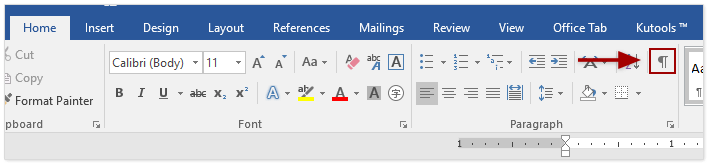 How to show or hide all hidden text quickly in Word?