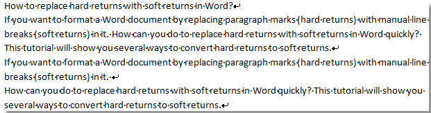 How to replace soft returns with hard returns in Word?