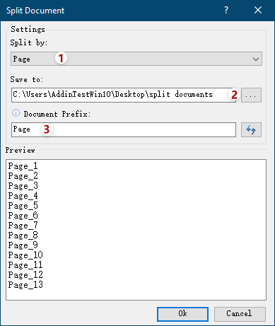 How to split document into multiple documents in word?