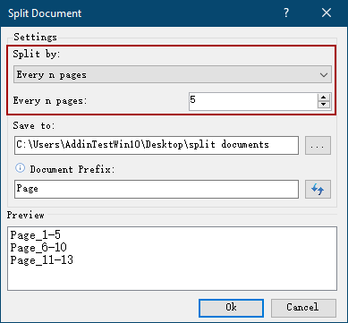 How to split document into multiple documents in word?