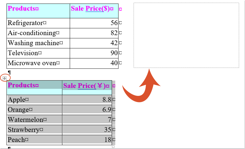 How To Split Table Horizontally Or Vertically In A Word Document 