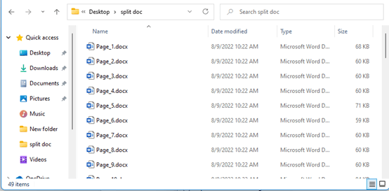 How to split a Word document and save as separate PDF files?